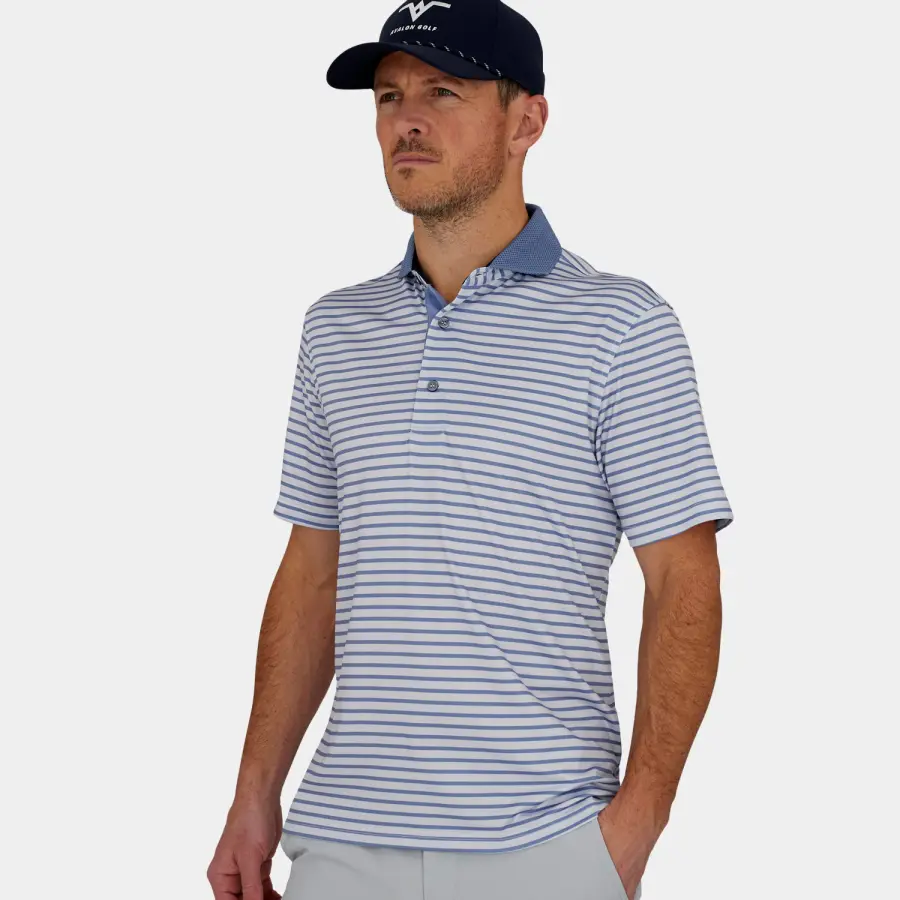 The Luxe Striped Golf Polo | Shop Avalon Mens Luxury Golf Shirts