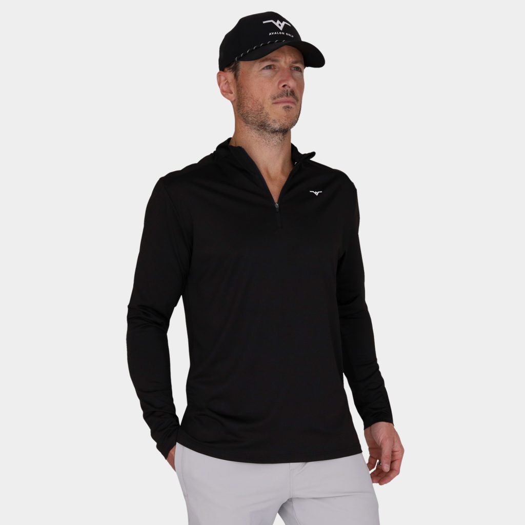 Black Golf Quarter Zip | Shop Avalon Golf Mens Tour Lite 1/4 Zip's