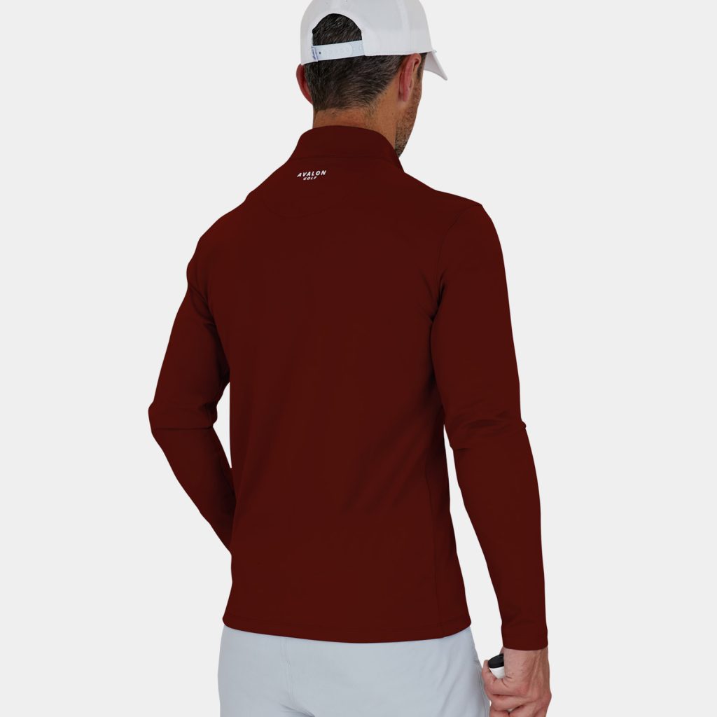 Shop Men's Golf 1/4 Zip Top: Maroon | Avalon Luxury Golf Apparel