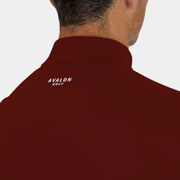 Shop Men's Golf 1/4 Zip Top: Maroon | Avalon Luxury Golf Apparel