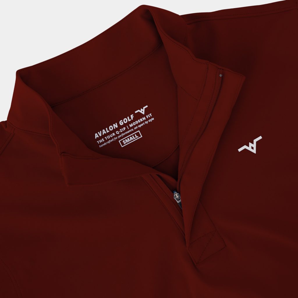 Shop Men's Golf 1/4 Zip Top: Maroon | Avalon Luxury Golf Apparel