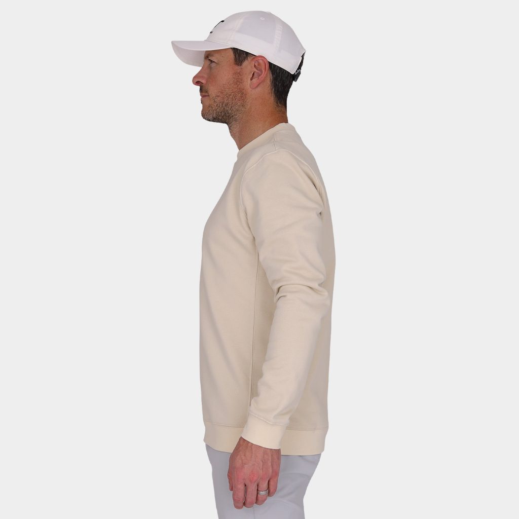 Men's Golf Crewneck: Tan | Avalon Modern Luxury Golf Apparel