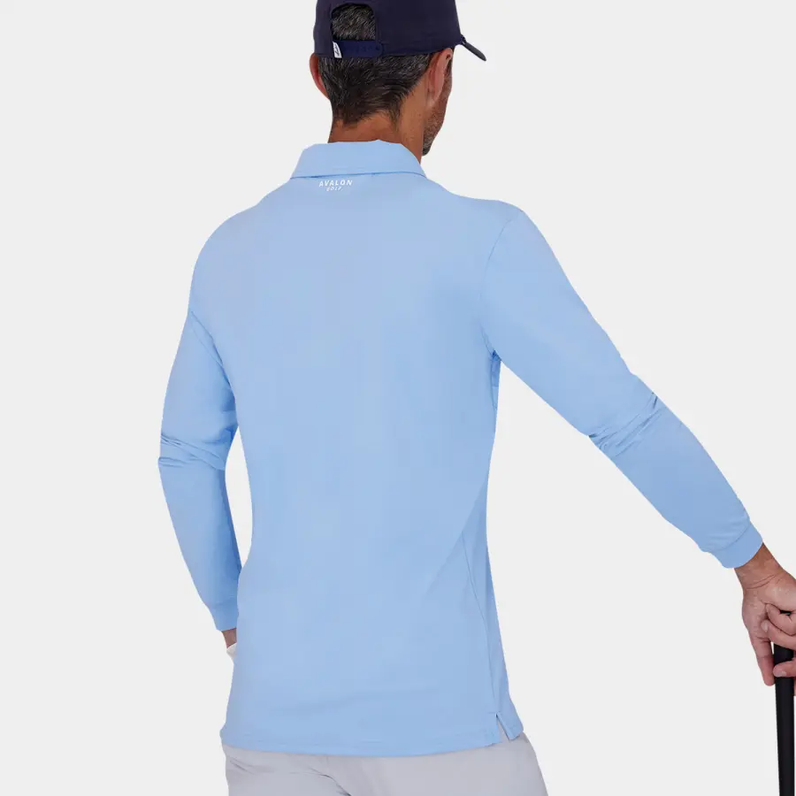 Shop the Long Sleeve Golf Polo Shirt in Blue | Avalon Golf Co