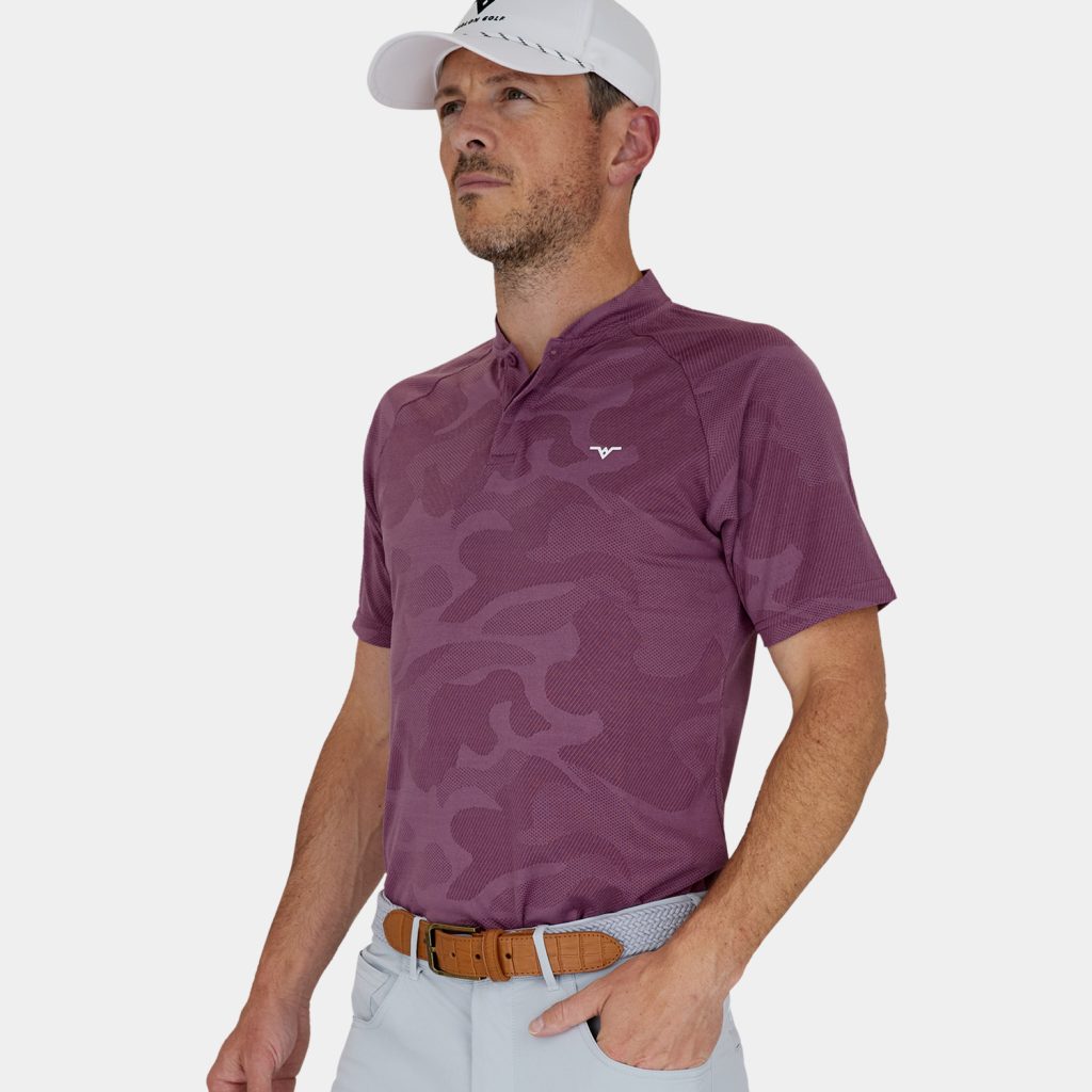 The Tour Blade Collar Golf Polo: Burgundy | Avalon Golf Polos