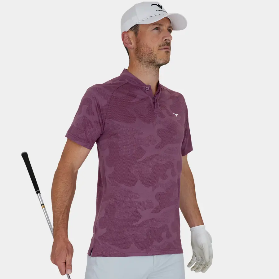 The Tour Blade Collar Golf Polo: Burgundy | Avalon Golf Polos