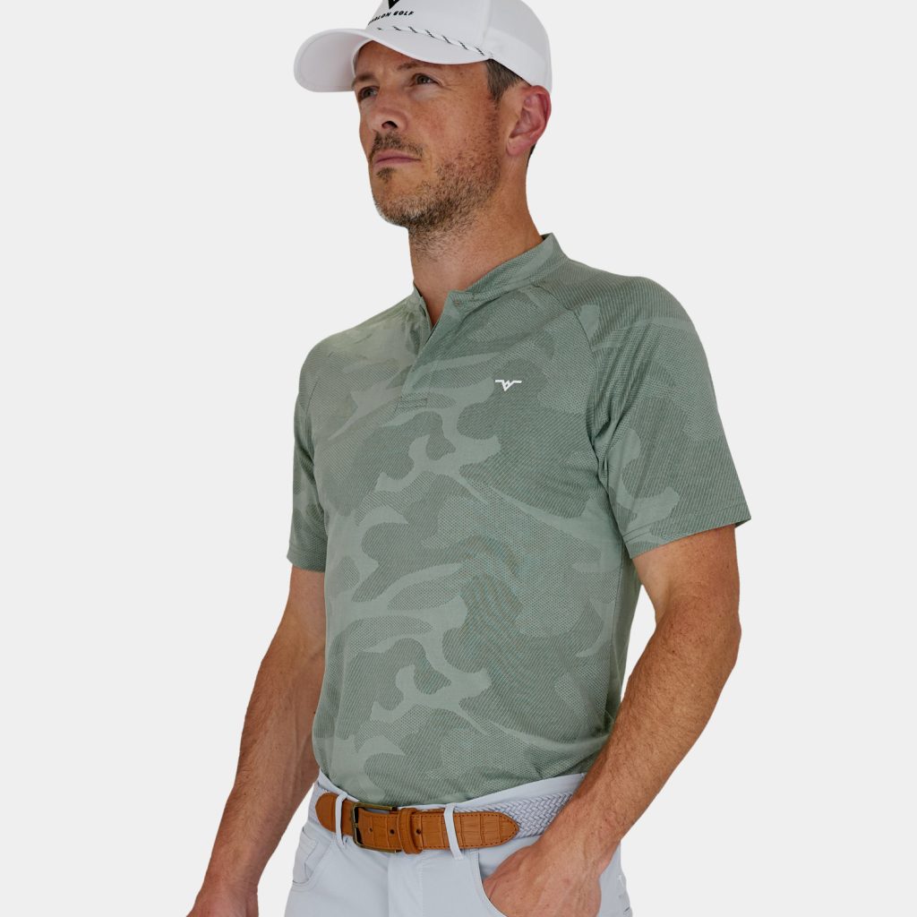 The Tour Blade Collar Golf Polo: Green | Avalon Modern Golf Polos