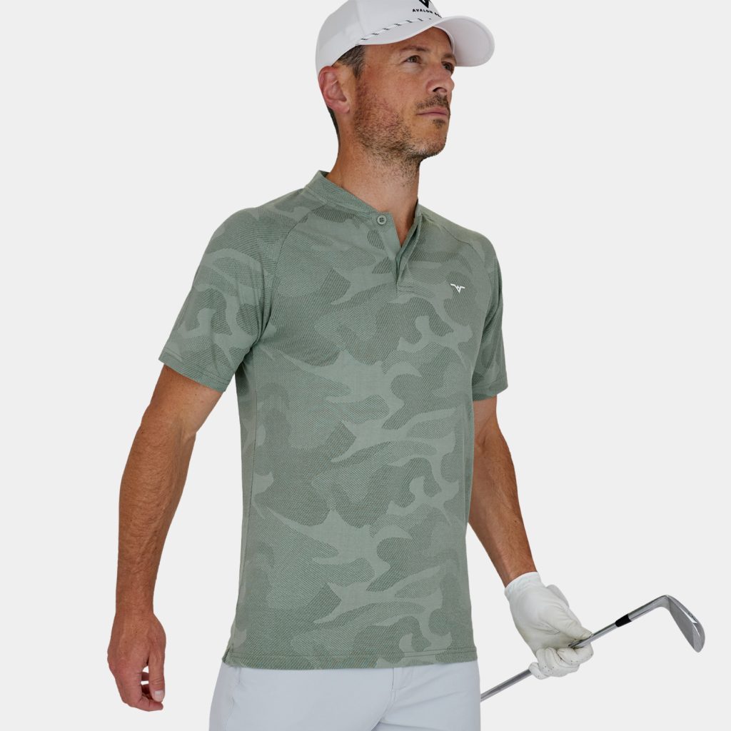 The Tour Blade Collar Golf Polo: Green | Avalon Modern Golf Polos