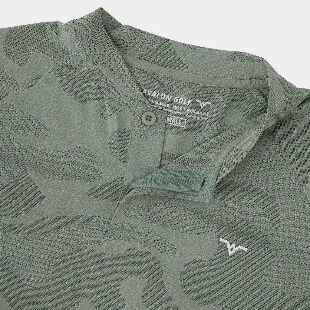 The Tour Blade Collar Golf Polo: Green | Avalon Modern Golf Polos
