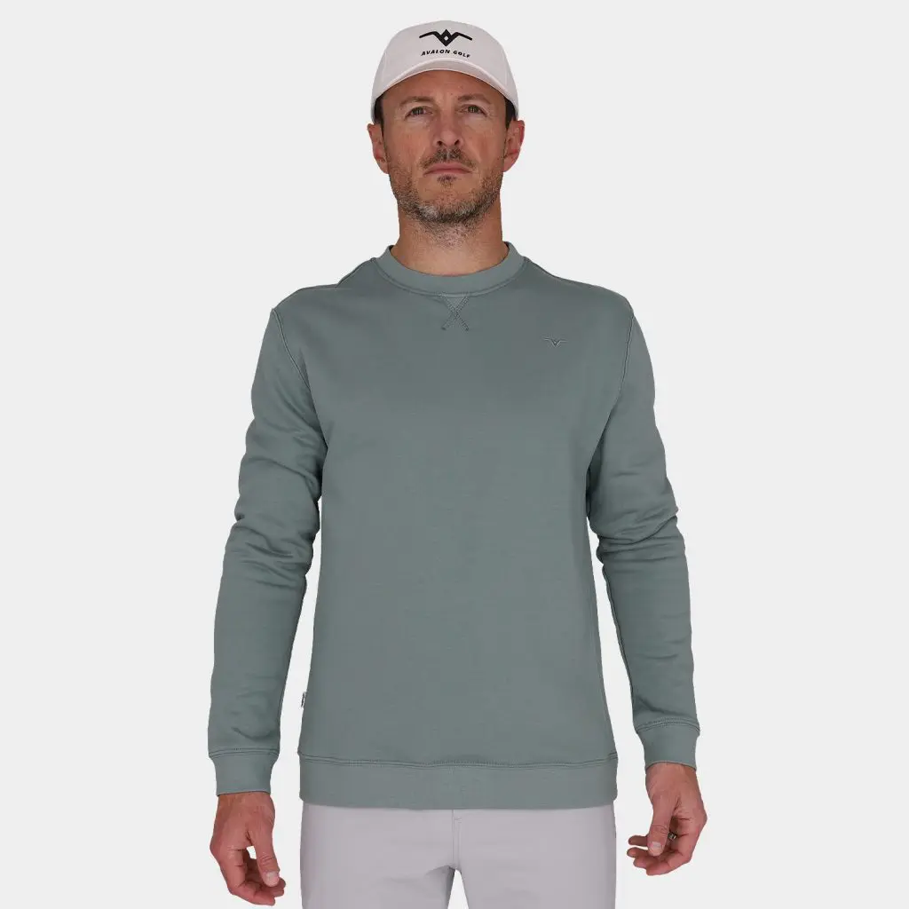Golf Crewneck: Sage Green | Avalon Modern Luxury Golf Apparel