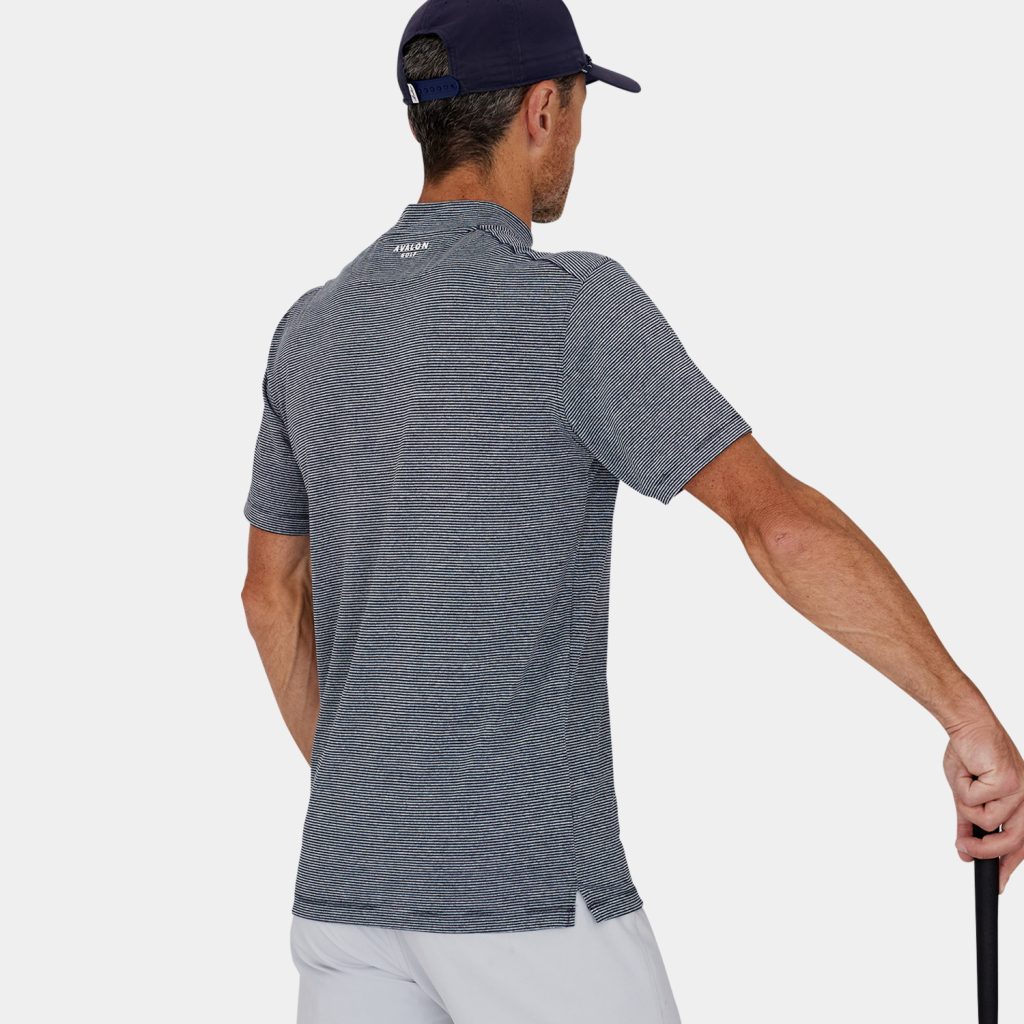 Shop Mens Mock Neck Golf Shirt: Navy Blue | Avalon Golf Apparel