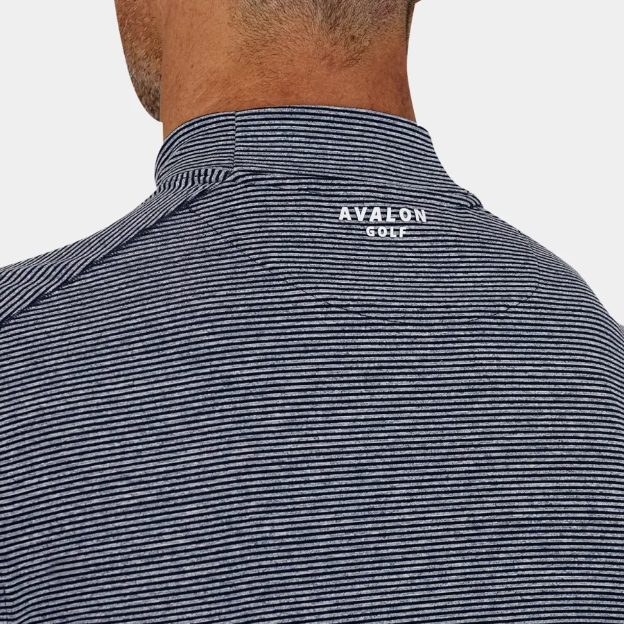 Shop Mens Mock Neck Golf Shirt: Navy Blue | Avalon Golf Apparel