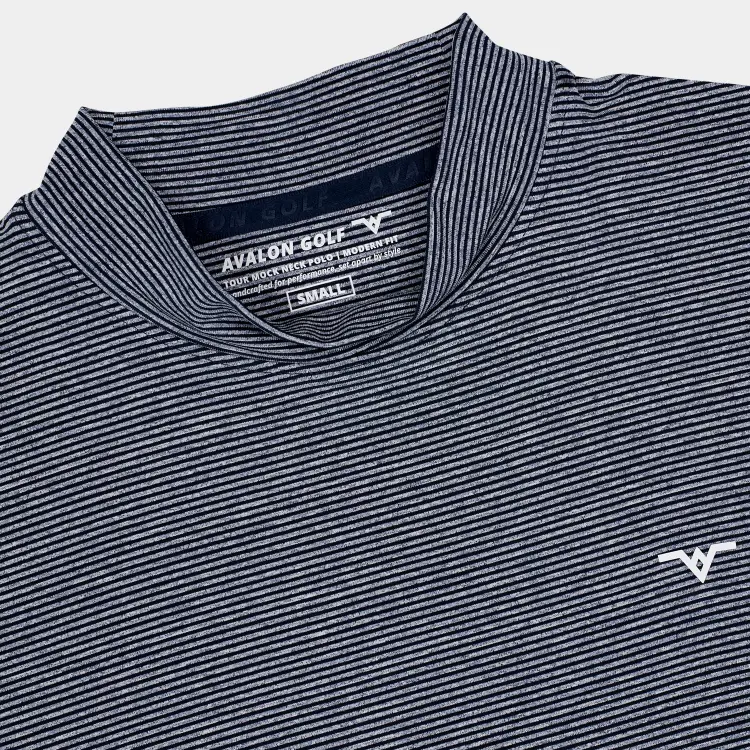 Shop Mens Mock Neck Golf Shirt: Navy Blue | Avalon Golf Apparel