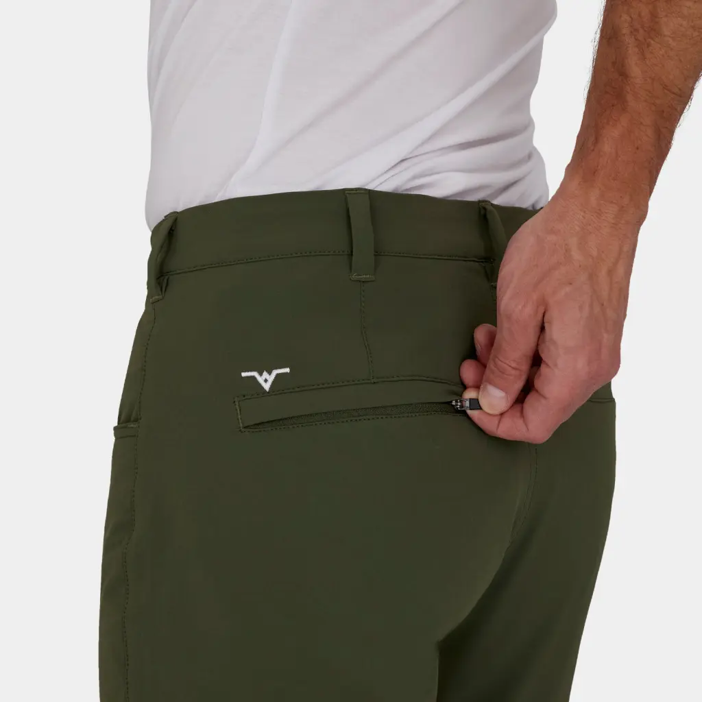 Shop Tour Mens Slim-Fit Golf Pants: Green | Avalon Golf Apparel