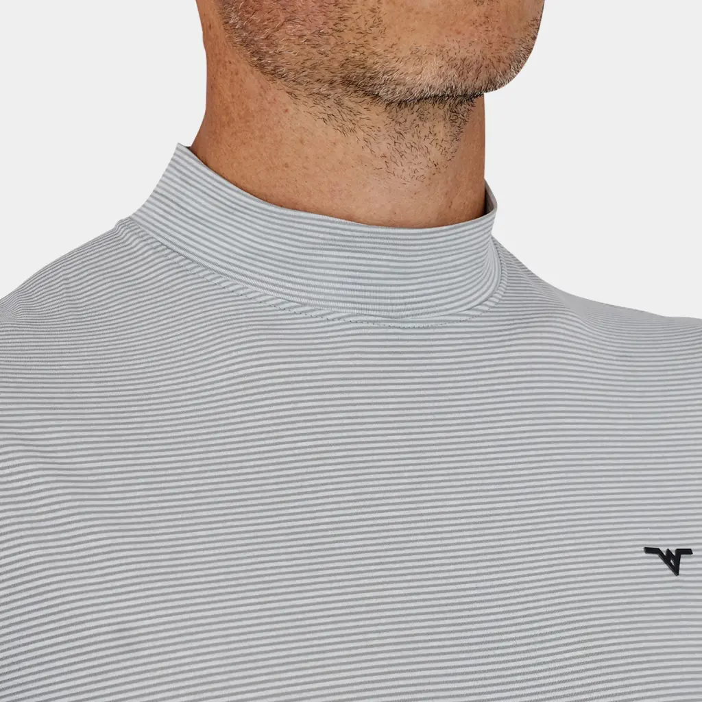 Shop Mock Collar Golf Shirt: Gray | Avalon Luxury Golf Apparel