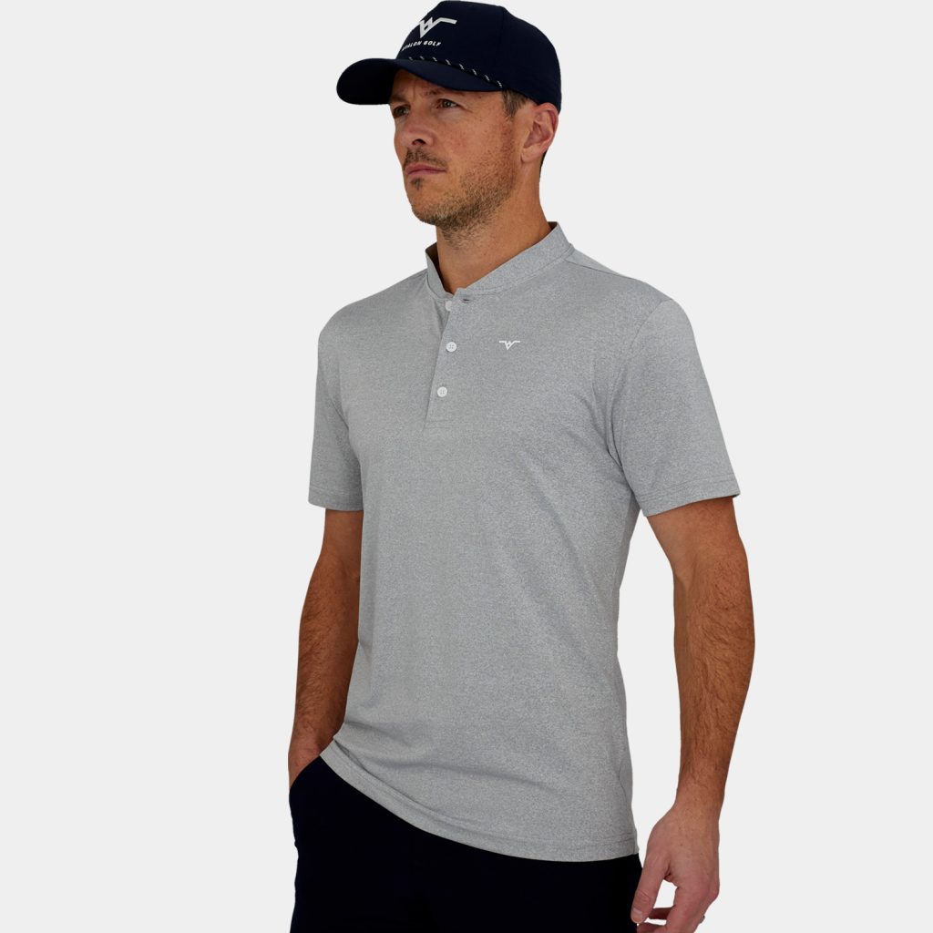 Shop the Performance Blade Collar Golf Polo: Heather Gray