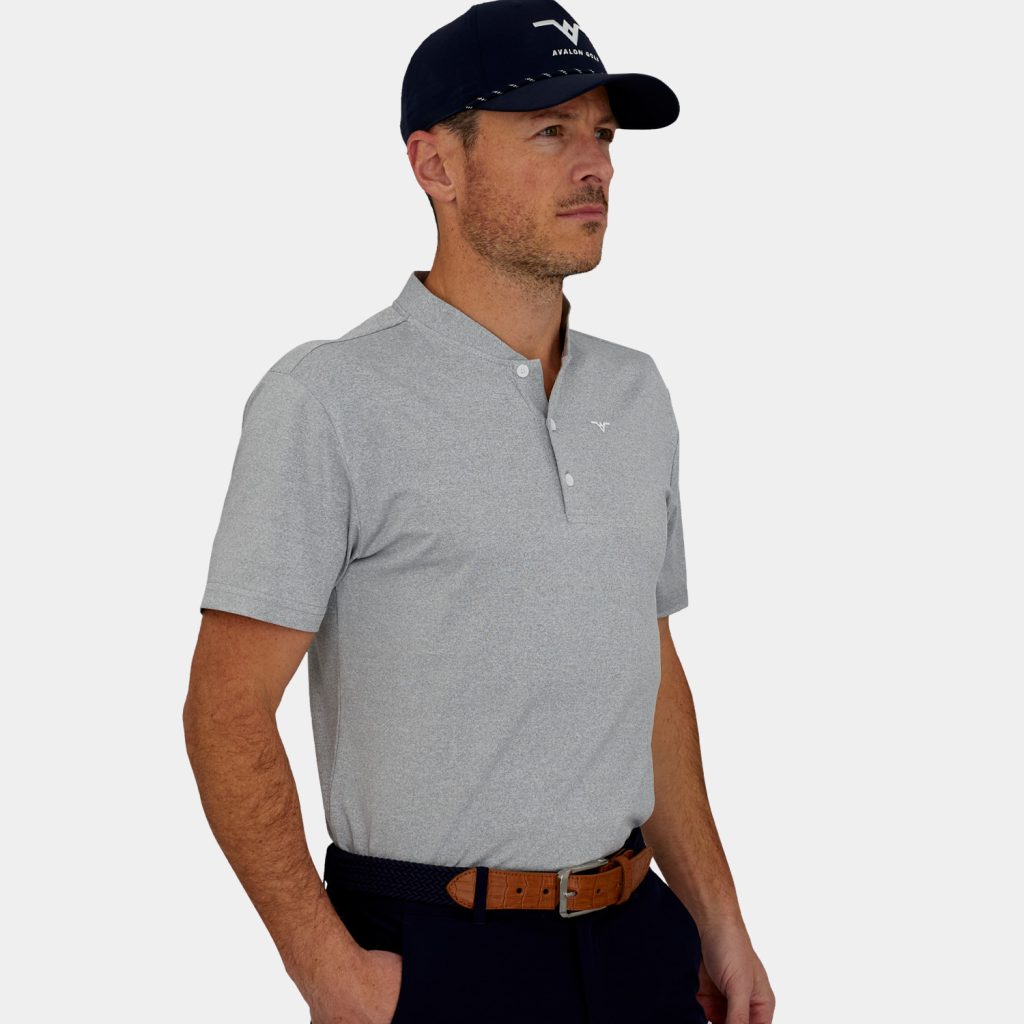 Shop the Performance Blade Collar Golf Polo: Heather Gray