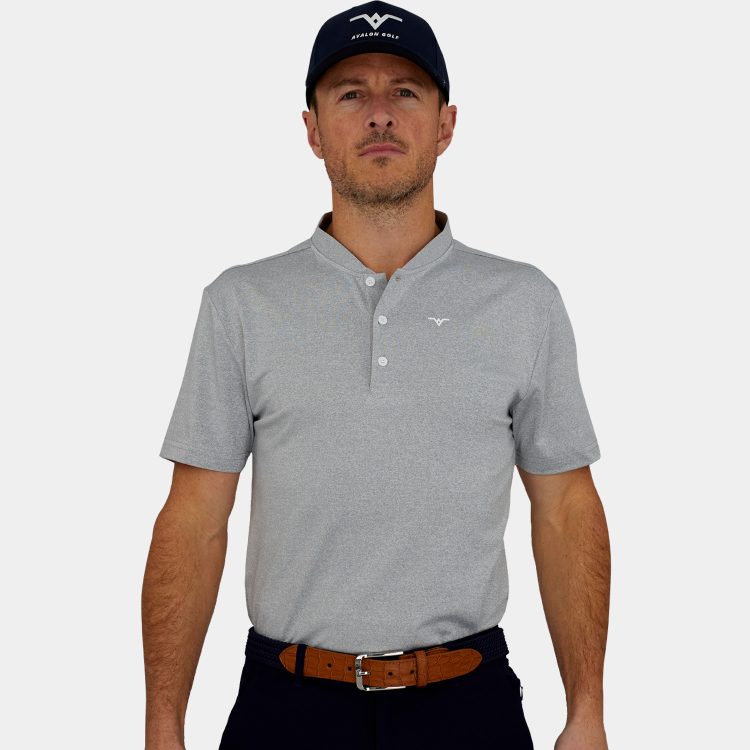 Shop the Performance Blade Collar Golf Polo: Heather Gray