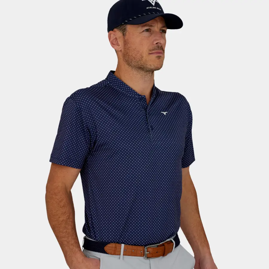 Performance Blade Golf Polo: Navy Sky | Avalon Golf Apparel