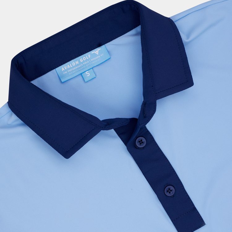 Performance Golf Polo: Carolina Blue | Avalon Luxury Golf Apparel