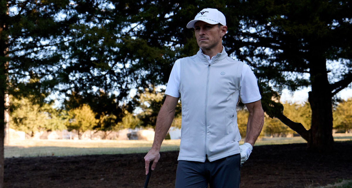 Shop Avalon Luxe Golf Vest: Navy Blue | Luxury Mens Golf Apparel