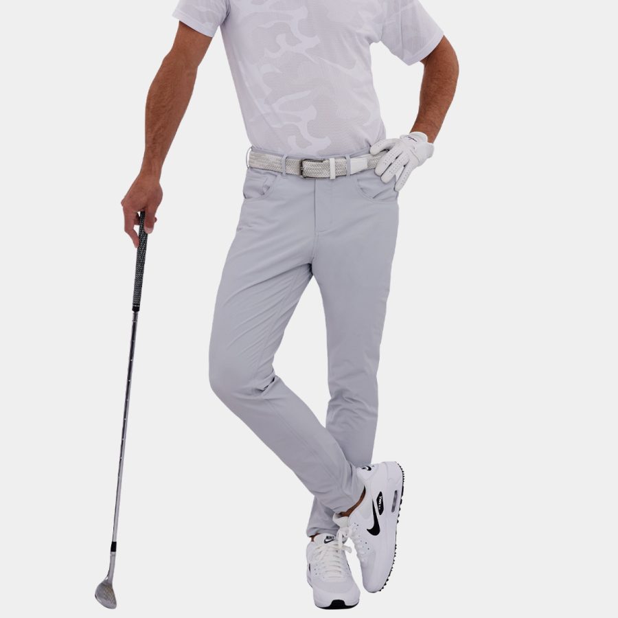 Tour Slim Fit Golf Pants in Light Gray | Shop Avalon Golf Apparel