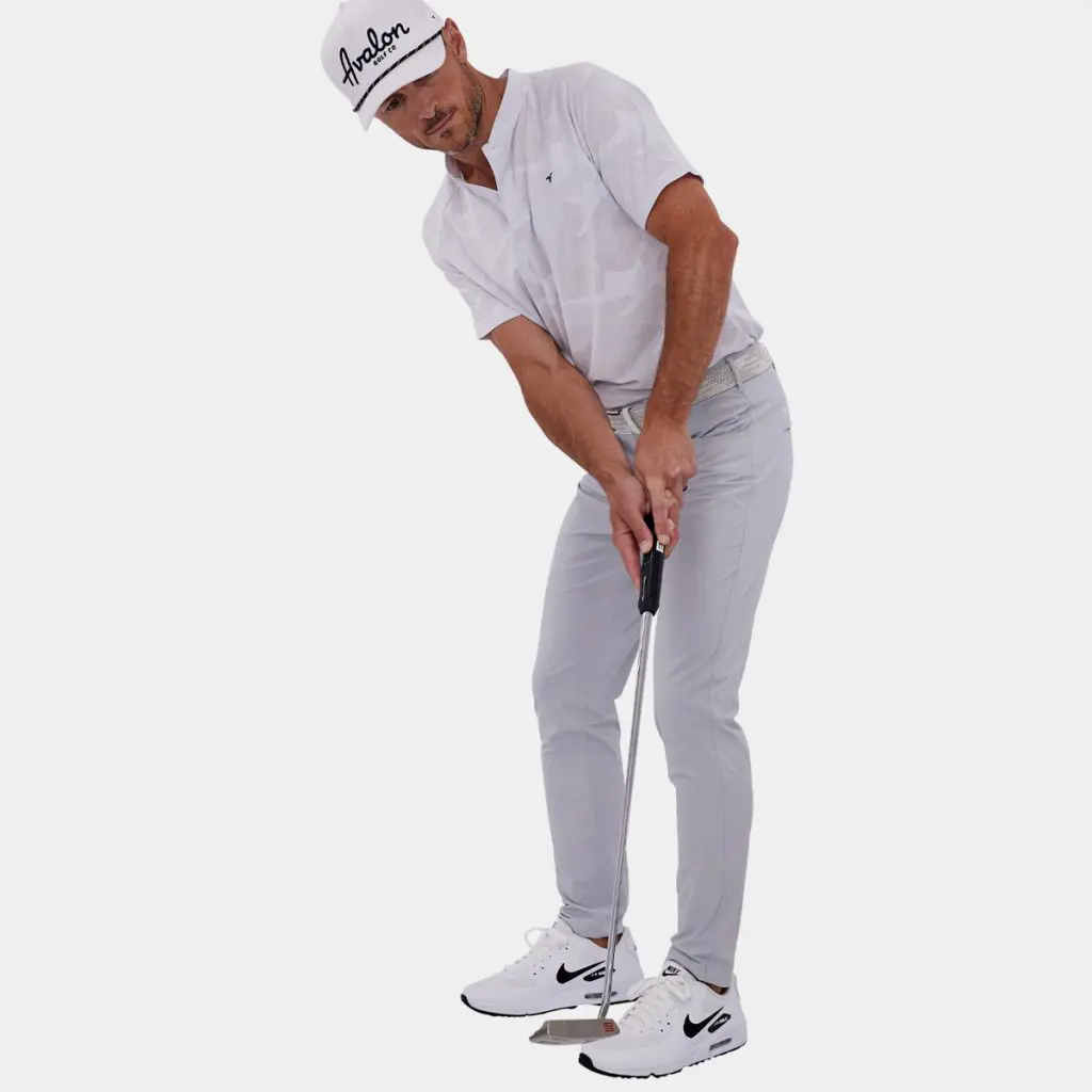Tour Slim Fit Golf Pants in Light Gray | Shop Avalon Golf Apparel