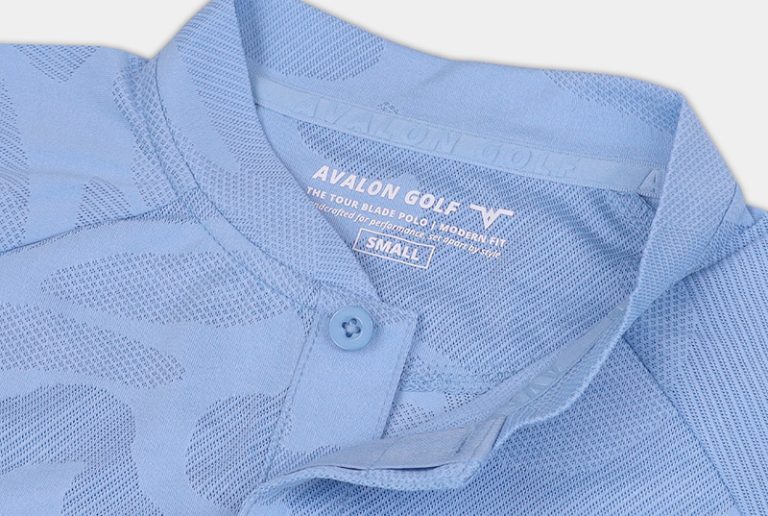 White Blade Collar Golf Shirt for Men | The Avalon Tour Blade Polo