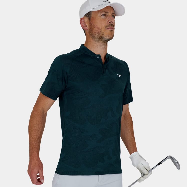 Tour Blade Collar Golf Polo: Dark Teal | Modern Mens Golf Shirt