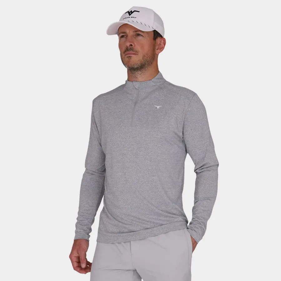 Shop Tour Lite Golf Quarter Zip: Heather Gray | Avalon Golf Apparel
