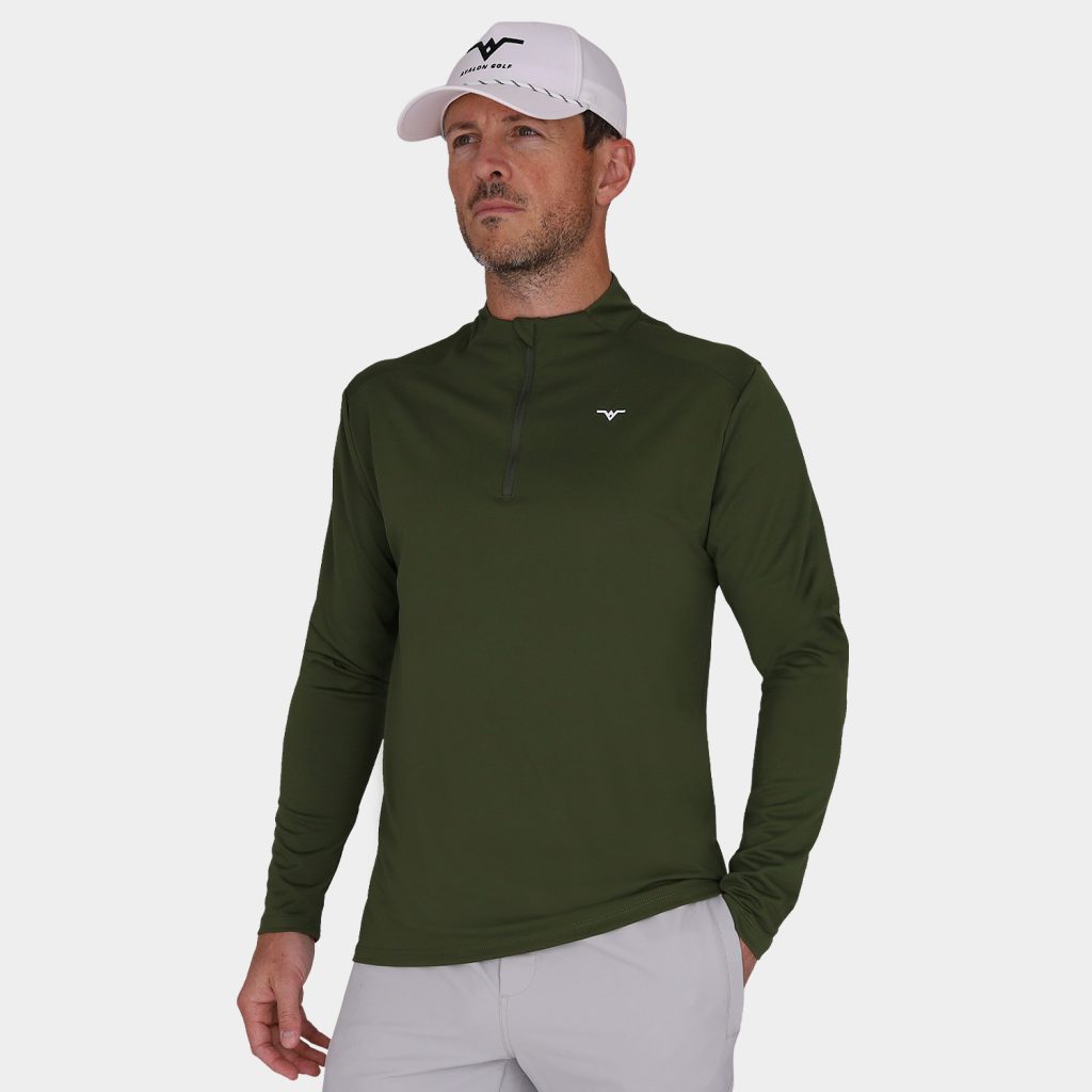 Tour Lite Mens Golf 1/4 Zip: Hunter Green | Avalon Golf Apparel