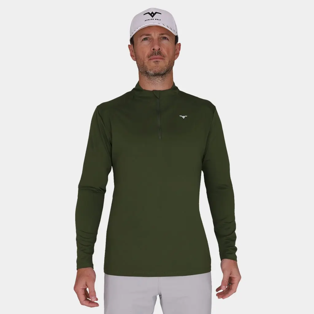 Tour Lite Mens Golf 1/4 Zip: Hunter Green | Avalon Golf Apparel