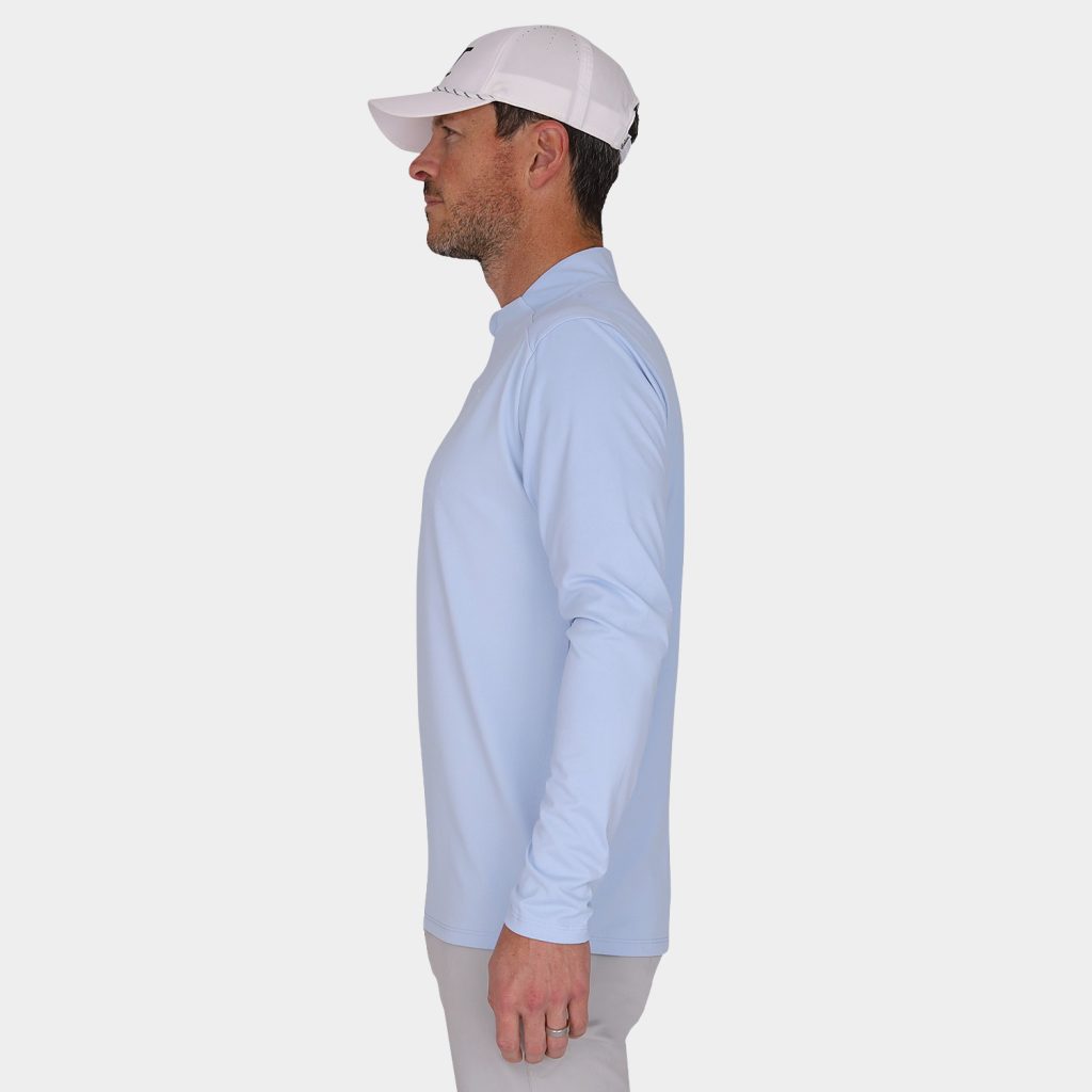 Tour Lite Golf 1/4 Zip: Sky Blue | Avalon Luxury Mens Golf Apparel