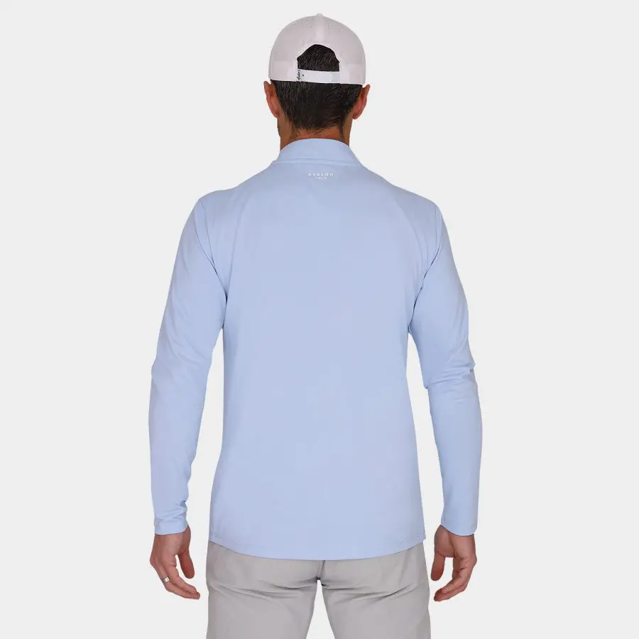 Tour Lite Golf 1/4 Zip: Sky Blue | Avalon Luxury Mens Golf Apparel