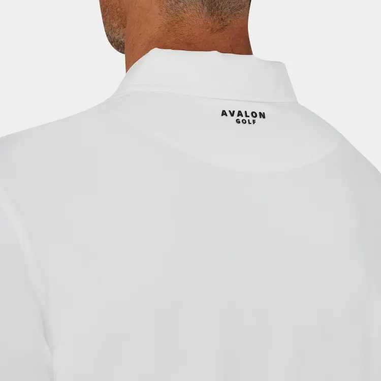 White Long Sleeve Golf Polo for Men | Avalon Performance Polo's