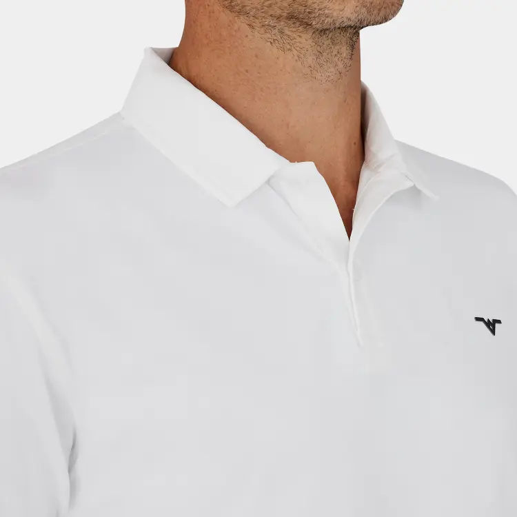 White Long Sleeve Golf Polo for Men | Avalon Performance Polo's