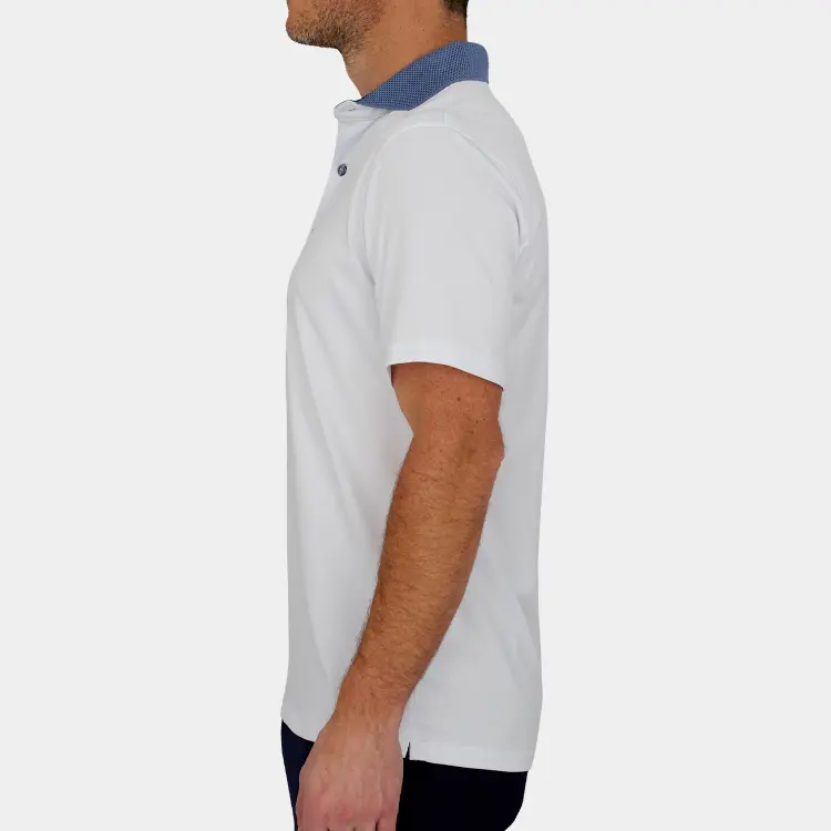 Shop Avalon Luxe Men's Golf Polo in White: Luxury Performance