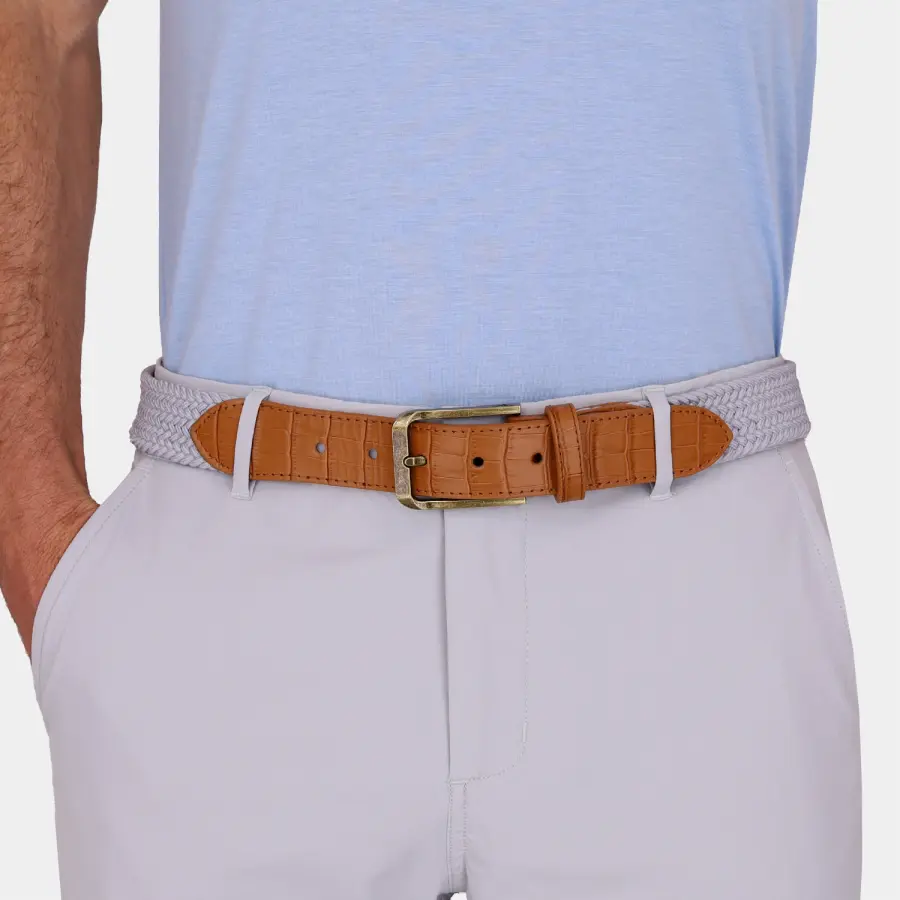 Luxe Golf Belt: Light Gray