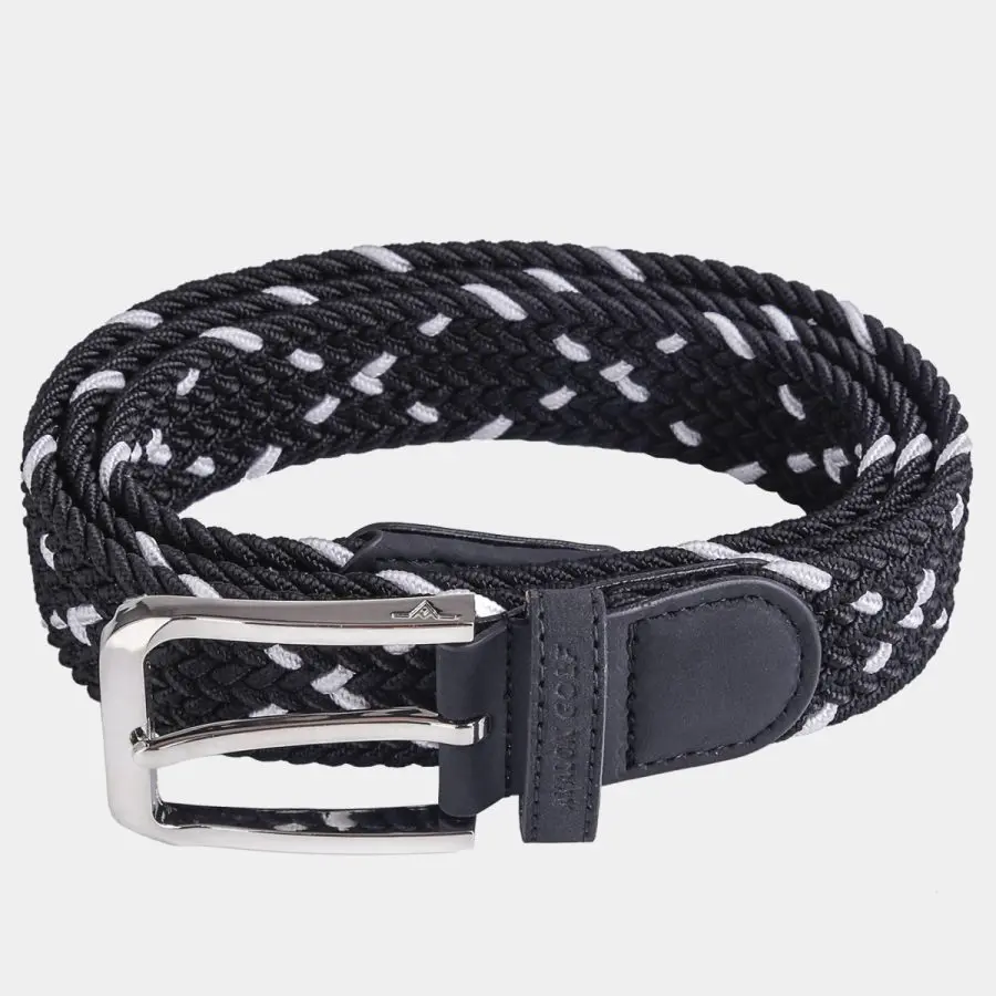 Black Golf Belt with X Pattern | Avalon Modern Luxury Golf Apparel