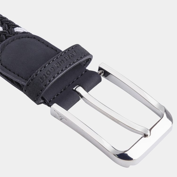 Black Golf Belt with X Pattern | Avalon Modern Luxury Golf Apparel