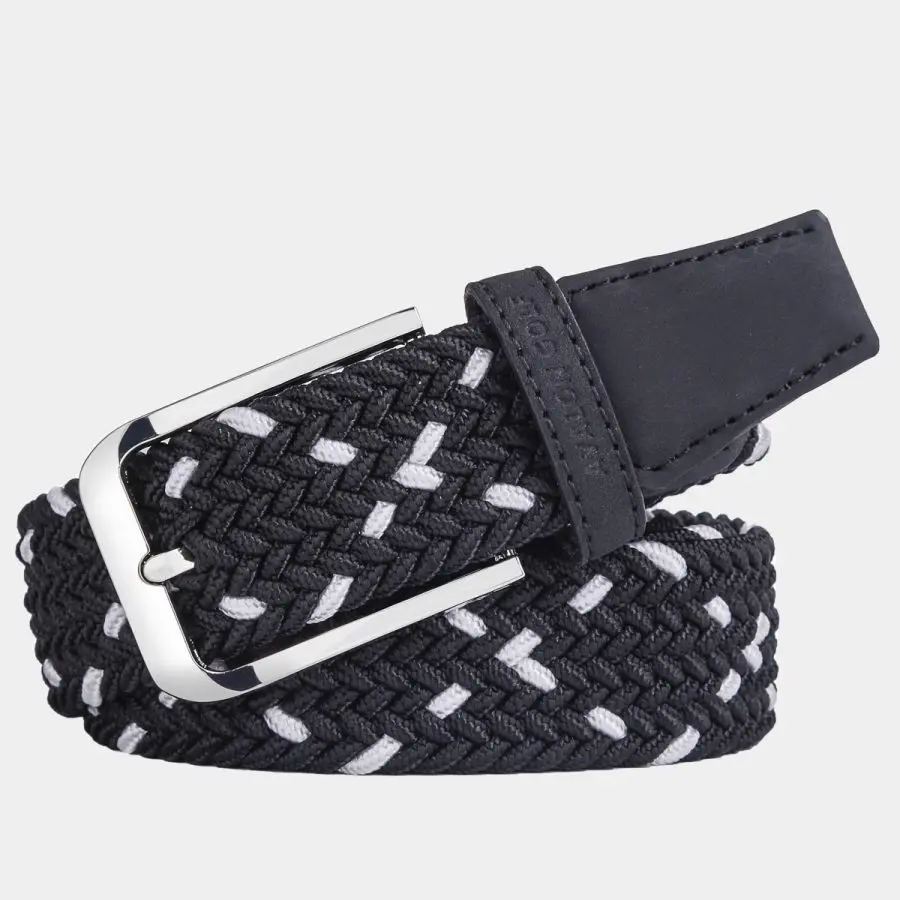 Black Golf Belt with X Pattern | Avalon Modern Luxury Golf Apparel