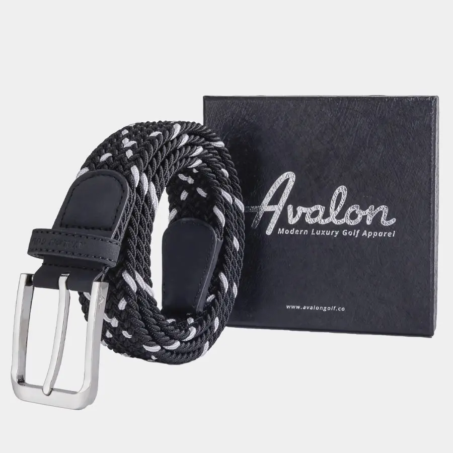 Black Golf Belt with X Pattern | Avalon Modern Luxury Golf Apparel
