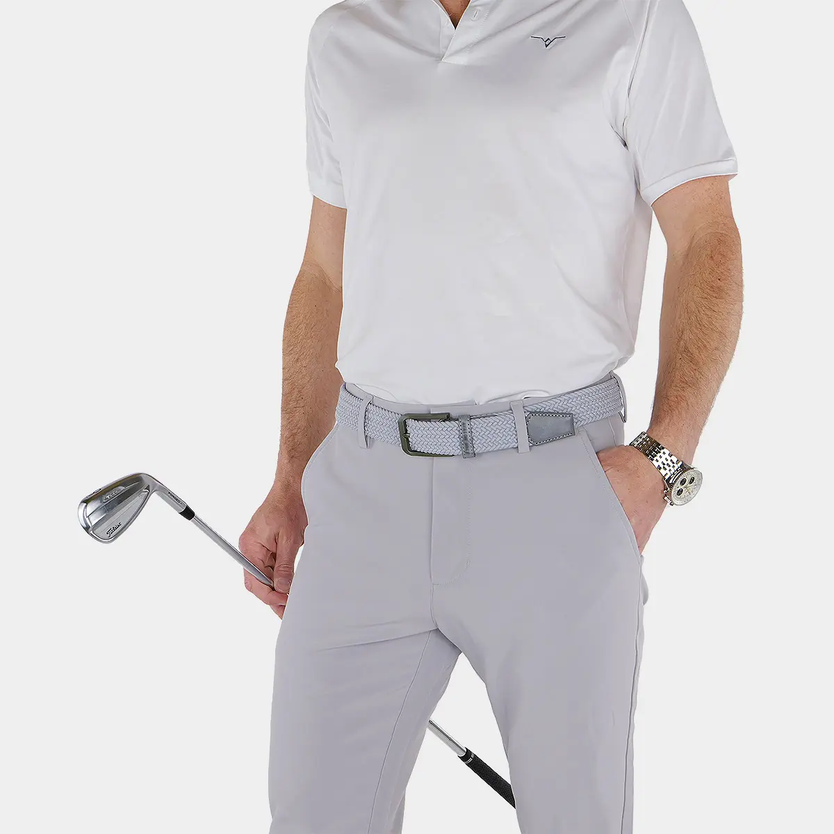 Braided Golf Belt in Light Gray | Avalon Players Golf Belt Collection