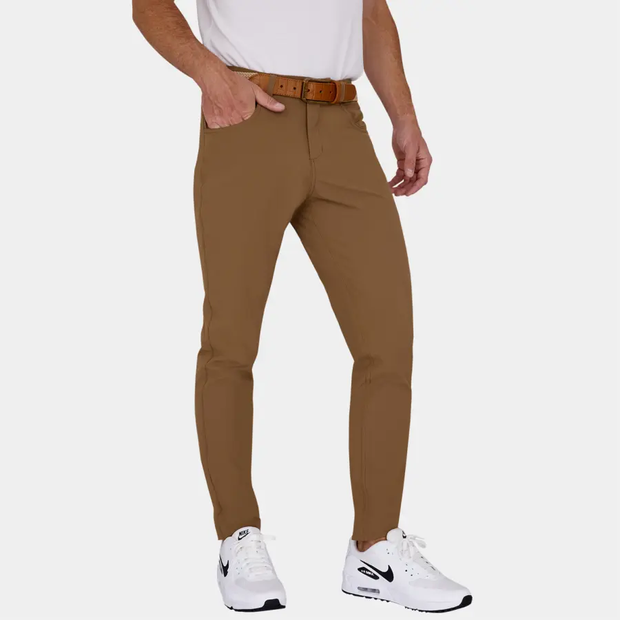 Light Brown Golf Pants | Avalon Tour Slim-Fit Golf Pants for Men