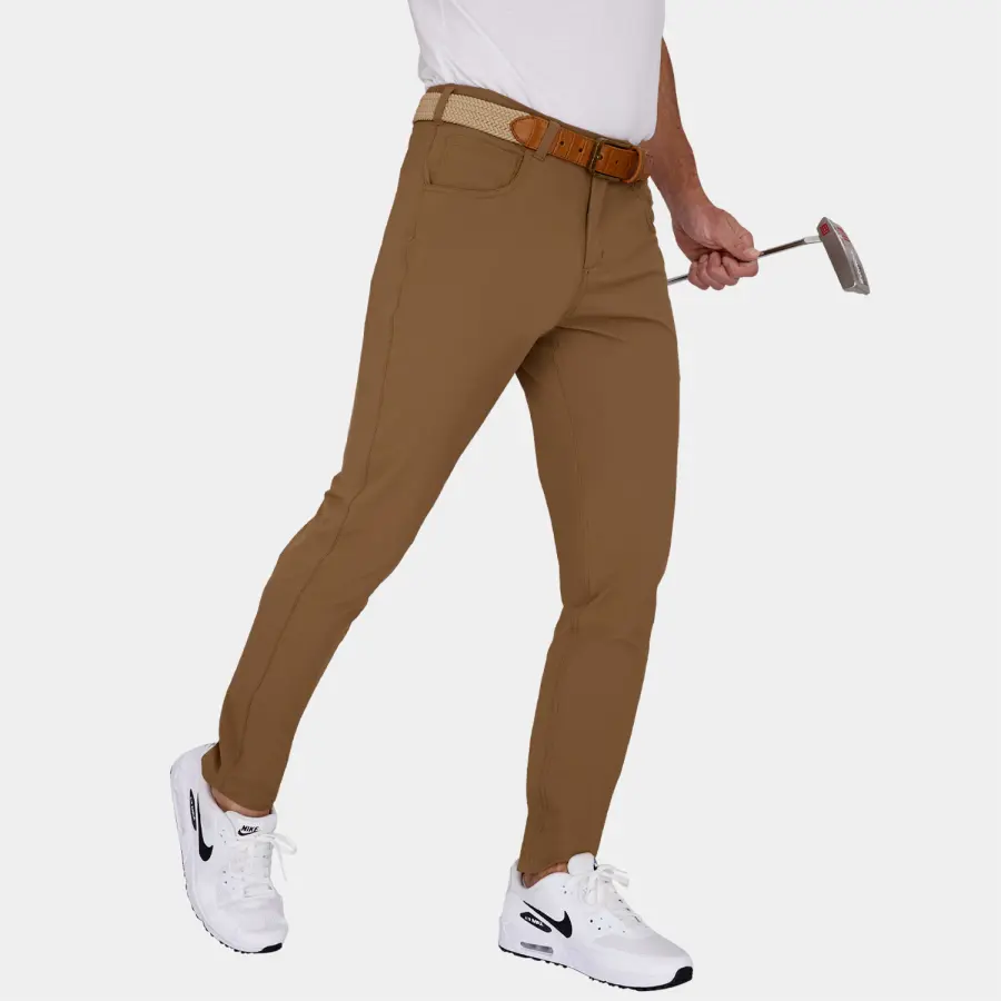 Light Brown Golf Pants | Avalon Tour Slim-Fit Golf Pants for Men