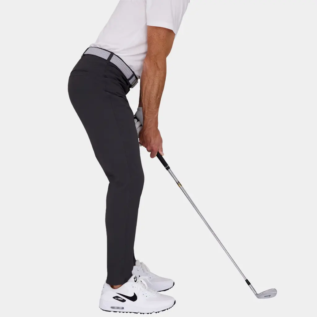 Shop Tour Mens Slim-Fit Golf Pants: Charcoal| Avalon Golf Apparel