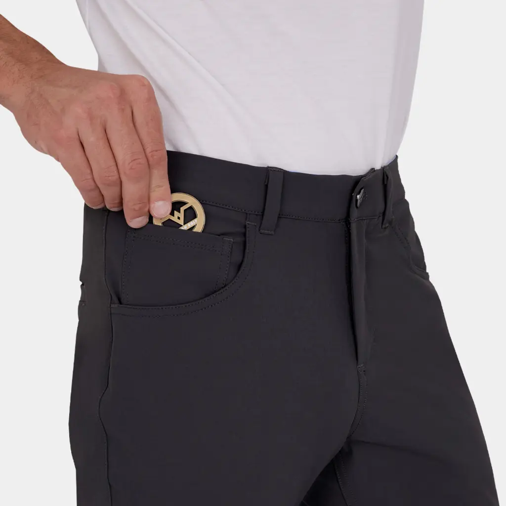 Shop Tour Mens Slim-Fit Golf Pants: Charcoal| Avalon Golf Apparel