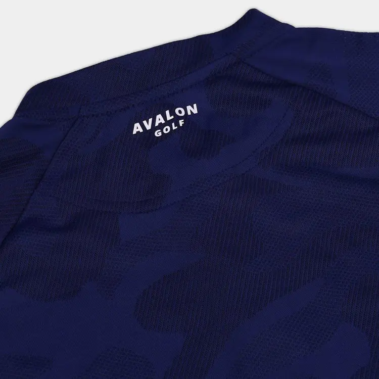 Navy Blue Golf Shirt with Blade Collar | The Avalon Tour Blade Shirt