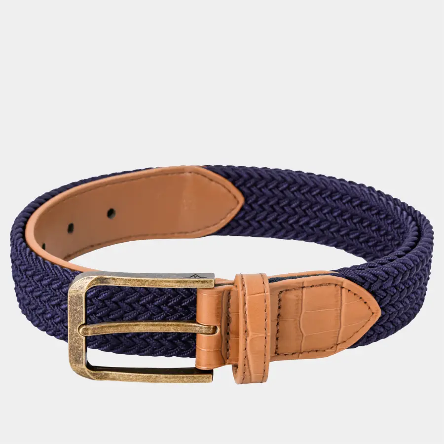 Avalon Luxe Mens Golf Belt: Navy Blue | Stretch Woven Band