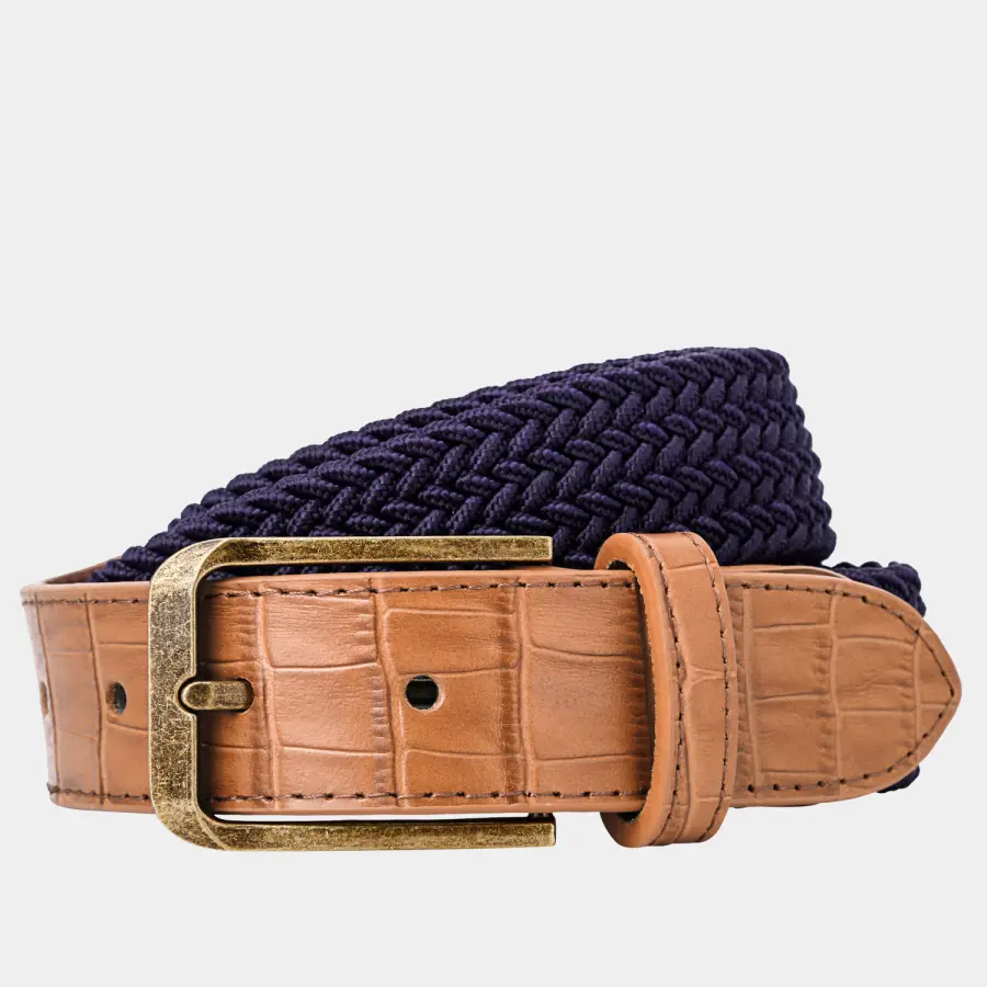 Avalon Luxe Mens Golf Belt: Navy Blue | Stretch Woven Band