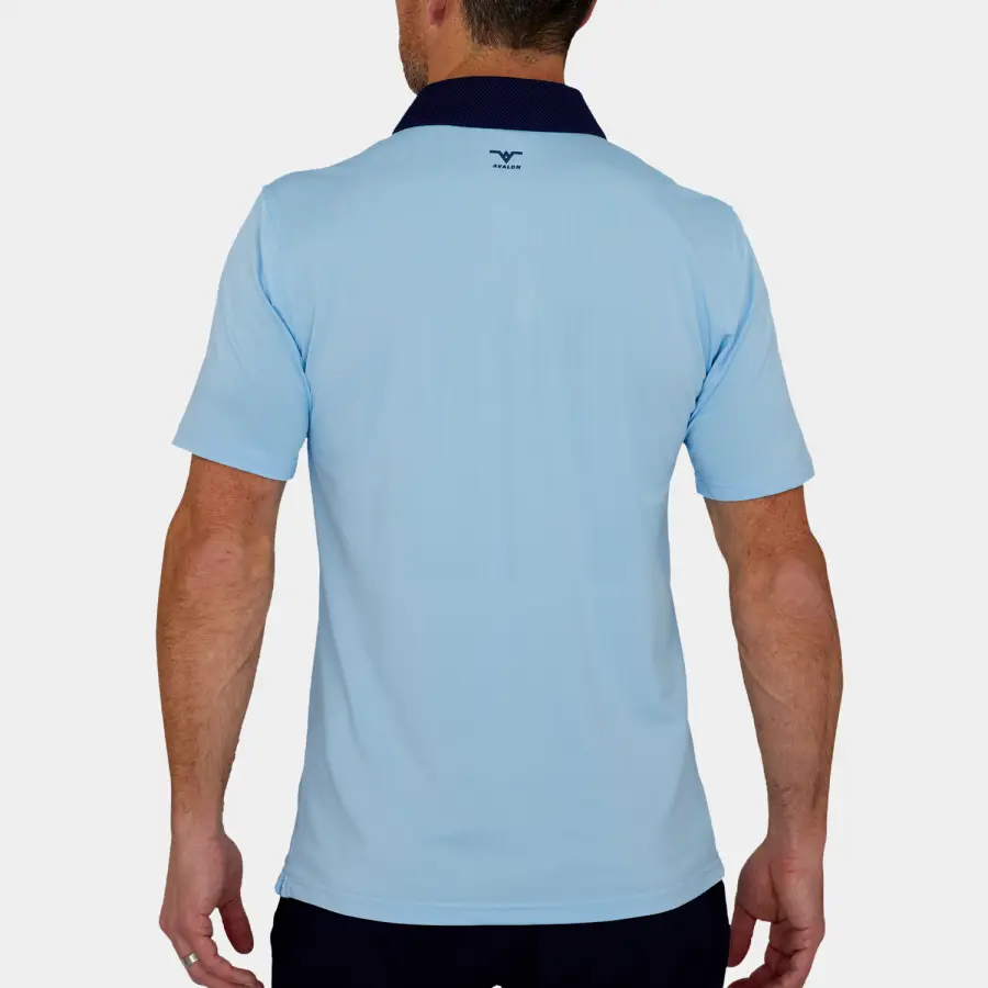 Shop Luxury Golf Shirts for Men: Avalon Luxe Golf Polo - Light Blue